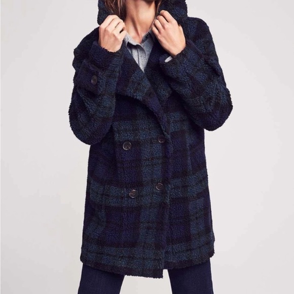 Faherty | Jackets & Coats | Faherty Plaid Double Breasted Marlowe Teddy ...